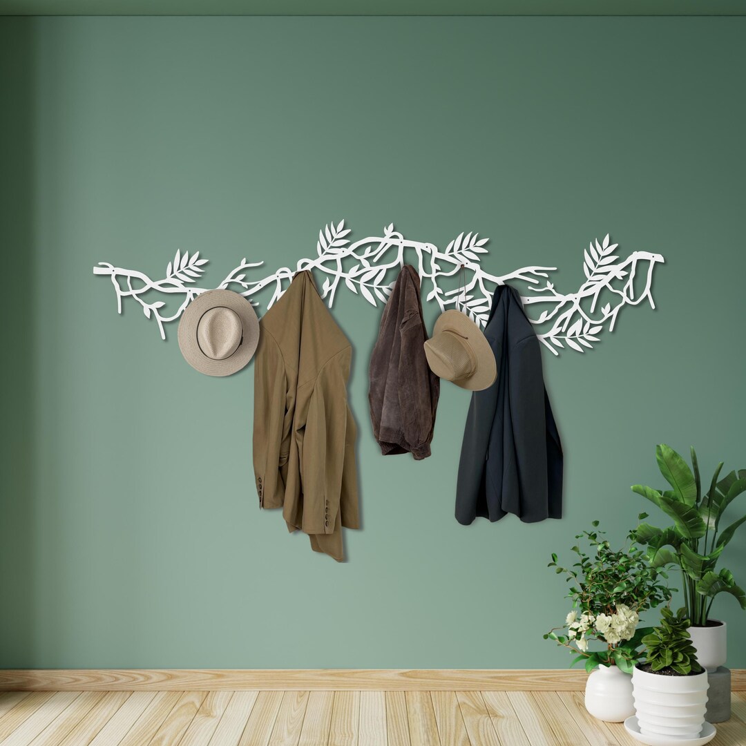 Metal Branch Wall Hanger, Large Tree Wall Decor, Hat Coat Rack, Tree ...
