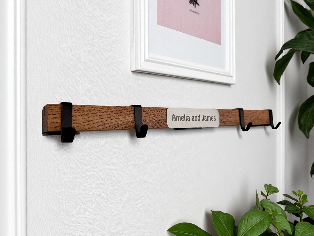 Custom Name Rack, Wall Clothes Rack, Modern Coat Hanger, Wooden Coat ...