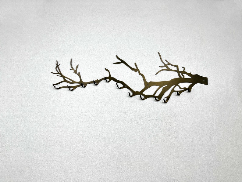 Bronze Branch Wall Hook, Wall Hanger, Tree Coat Rack Wall Mount, Metal ...