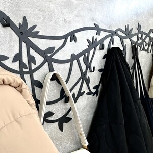 Jungle Vines Metal Hanging Coat Rack, Custom Entryway Organizer, Steel ...
