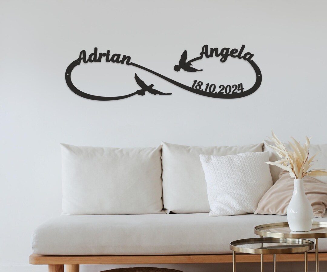 Custom Metal Infinity Sign, Wedding Date Sign, Infinity Symbol Art ...