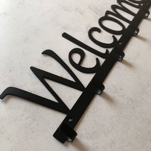 Wall-mounted Steel Clothes Rack Made Steel WELCOME, Metal Hook Rack ...