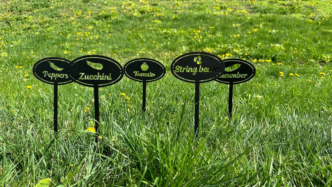 Metal Garden Stakes, Modern Garden Decor, Plant Name Tags, Reusable ...