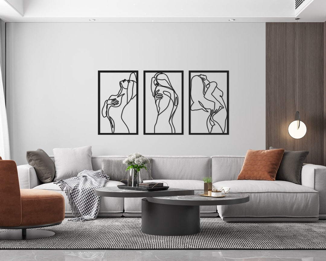 Female Line Art, Single Line Art, Line Art Woman Metal, Boho Style Line ...