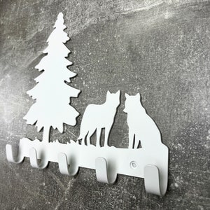 Wildlife Wall Mounted Key Rack, Custom Key Holder, White Key Storage ...