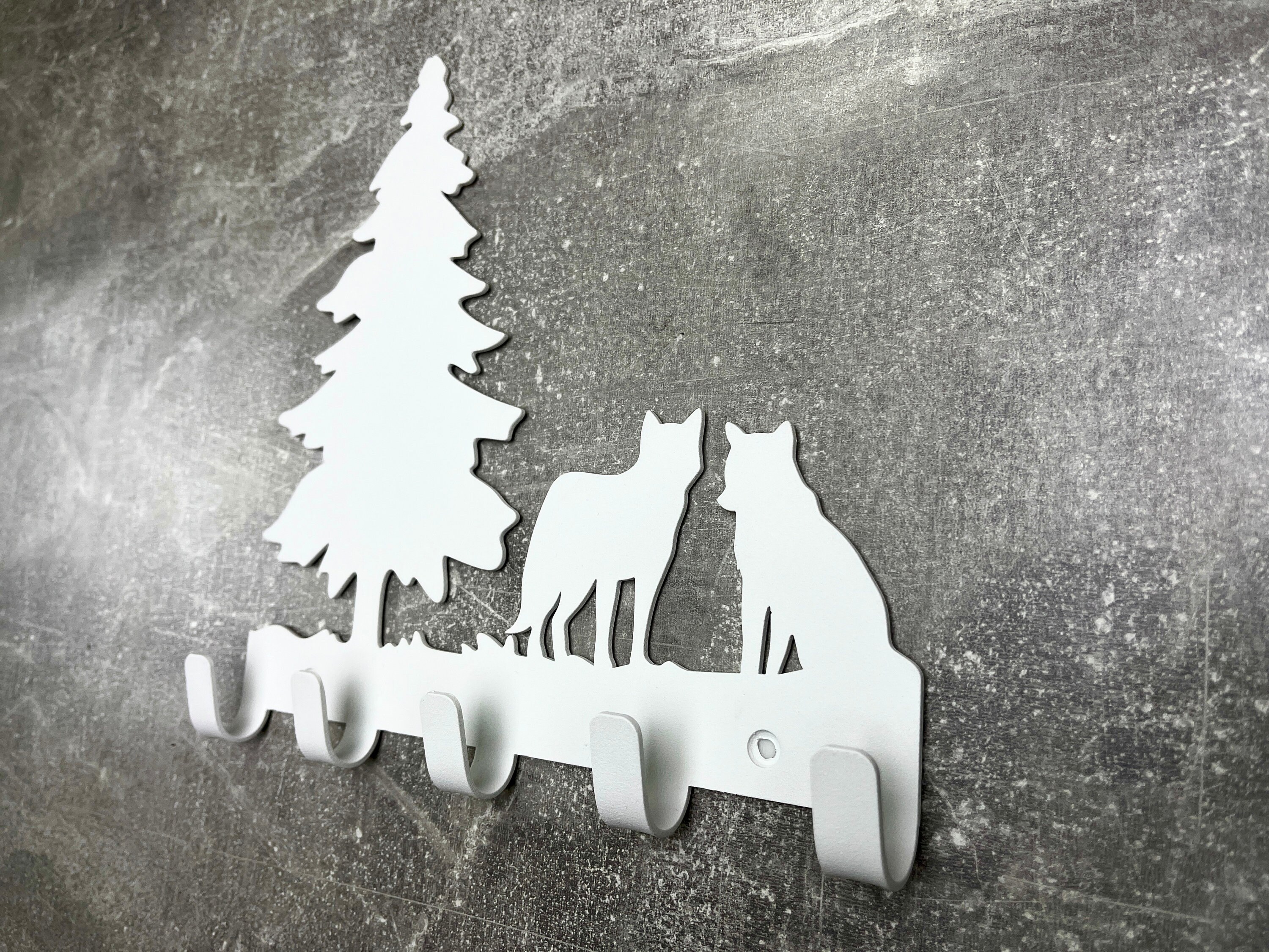 Wildlife Wall Mounted Key Rack, Custom Key Holder, White Key Storage ...