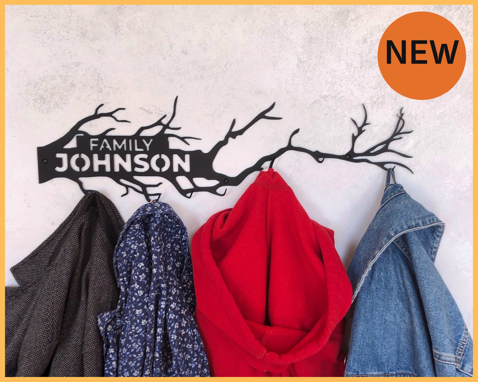 Custom Coat Rack Wall Clothes Hanger Personalized Wall - Etsy