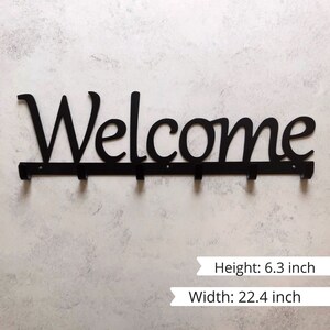 Wall-mounted Steel Clothes Rack Made Steel WELCOME, Metal Hook Rack ...
