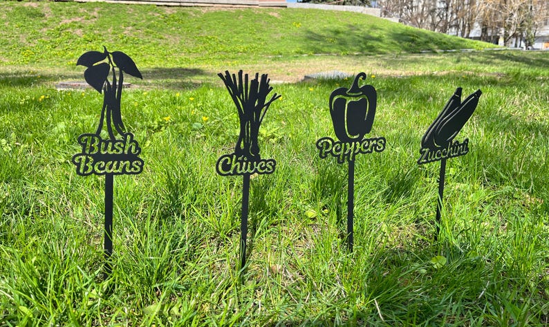 Custom Plant Markers and Metal Garden Sign, Outdoor Plant Labels ...