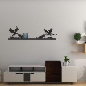 Metal Dragons Wall Shelf, Over the Bed Decor, Halloween Decoration ...