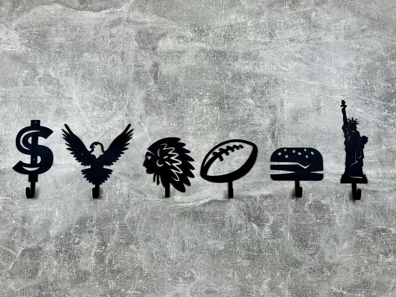 American Symbols Wall Hooks, Unique Wall Hooks, Entryway Organizer ...