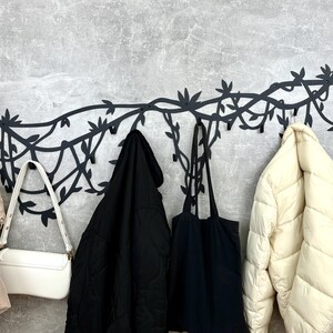 Jungle Vines Metal Hanging Coat Rack, Custom Entryway Organizer, Steel ...