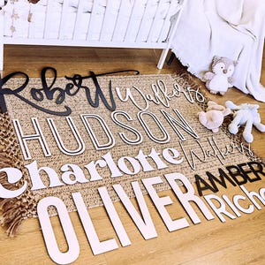 Custom Wood Nursery Name Sign, Custom Nursery Sign, Wood Backdrop, Wood ...