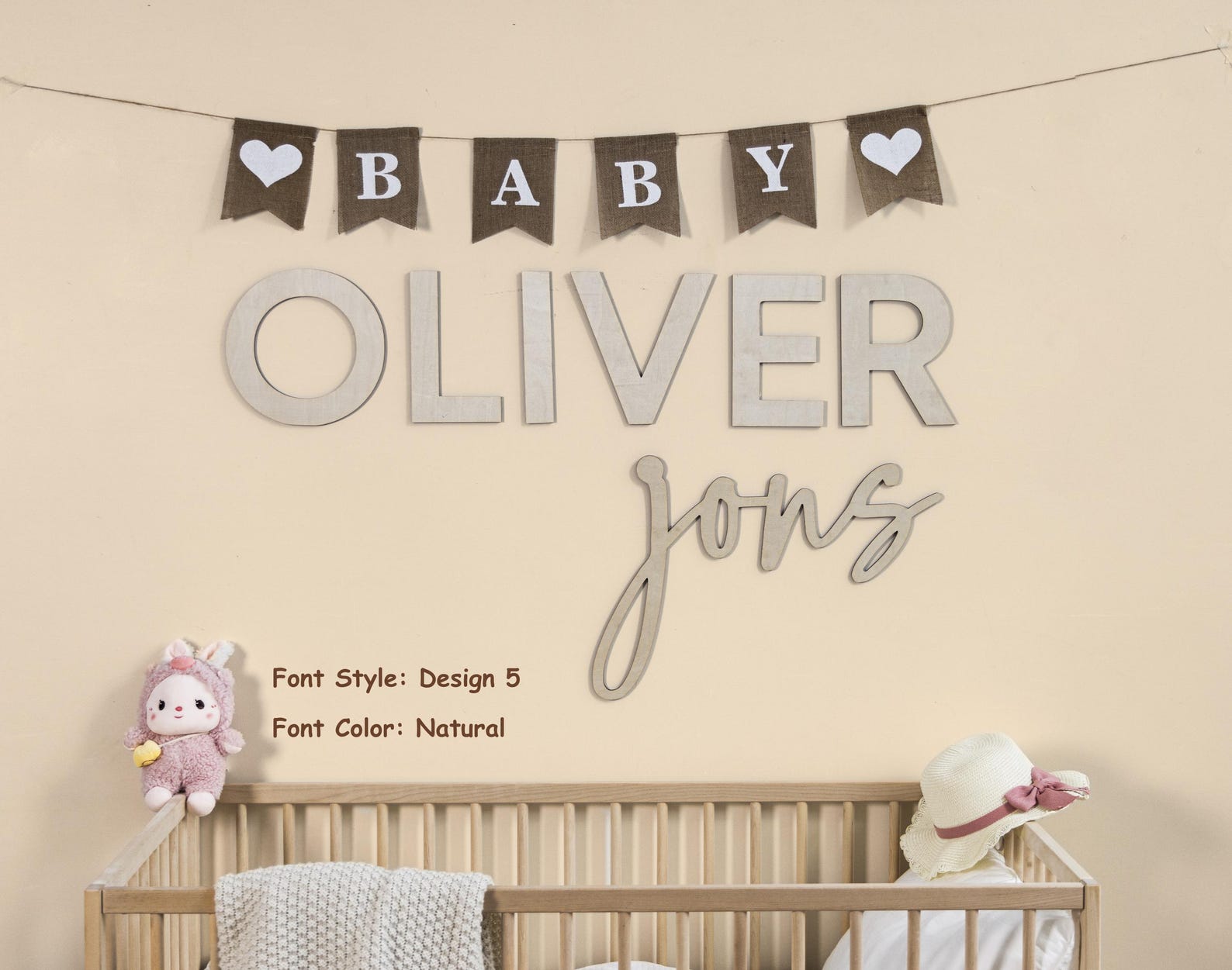 Custom Wood Nursery Name Sign: Personalized Wooden Decor, Nursery Sign ...