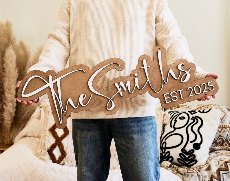 Custom Layered Wood Wedding Name Sign: Anniversary Decor - Etsy