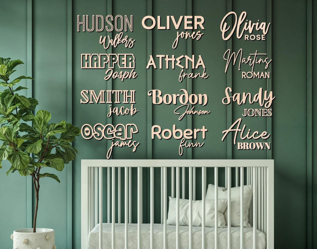 Custom Wood Nursery Name Sign: Personalized Wooden Decor, Nursery Sign ...