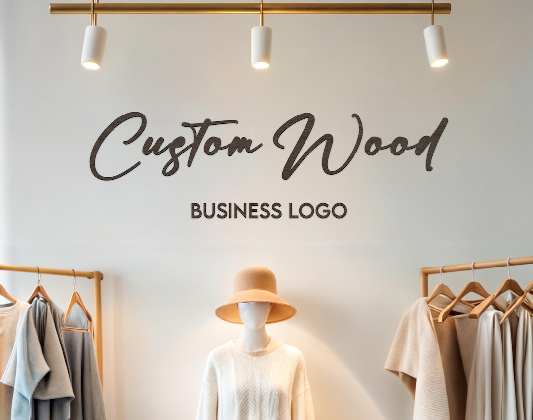 Custom Wood Business Logo Sign: Personalized Wall Decor,wooden Words ...