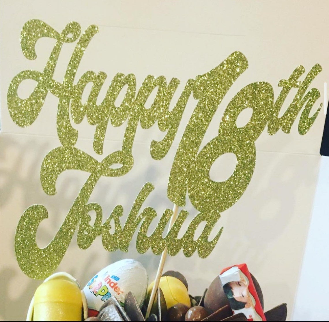 Personalised Glitter Cake Toppers - Etsy