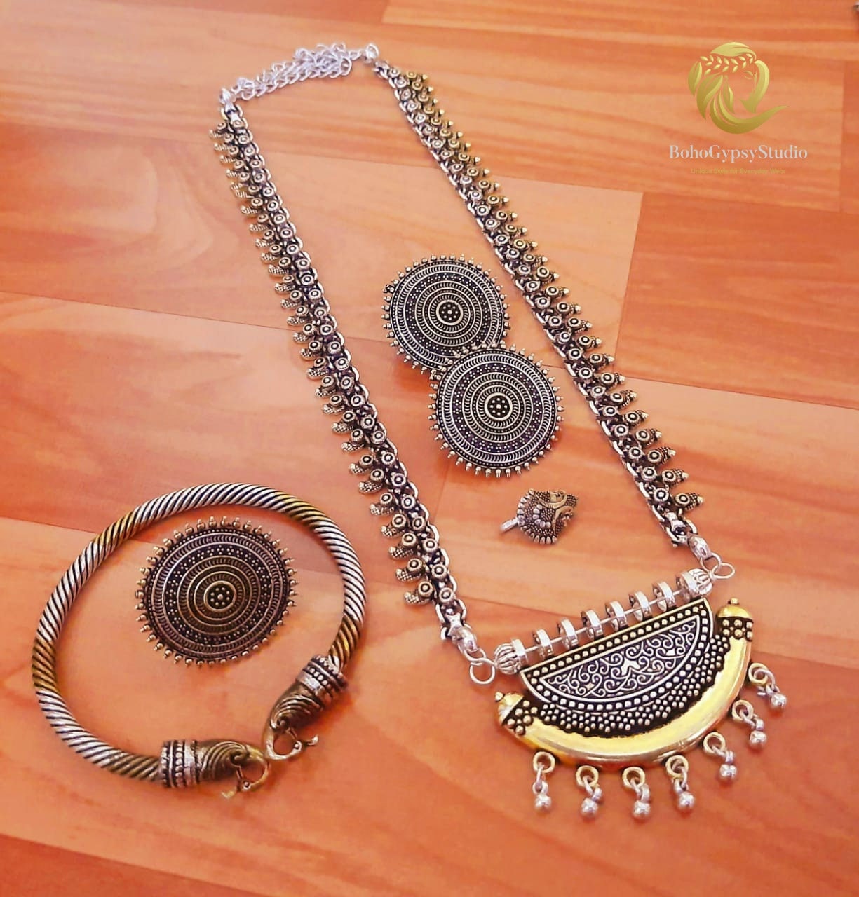 Dual Tone Indian Oxidized Set of 5/ Boho Tribal Exclusive - Etsy