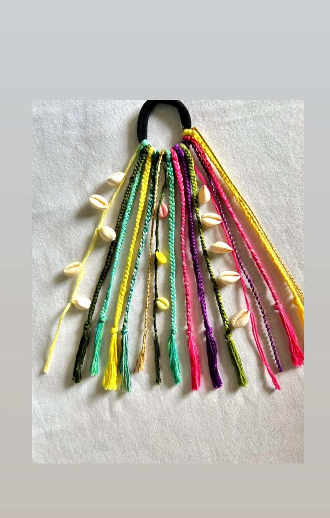 Cowrie Hair String for Navaratri, Handcrafted Multicolor Hair ...