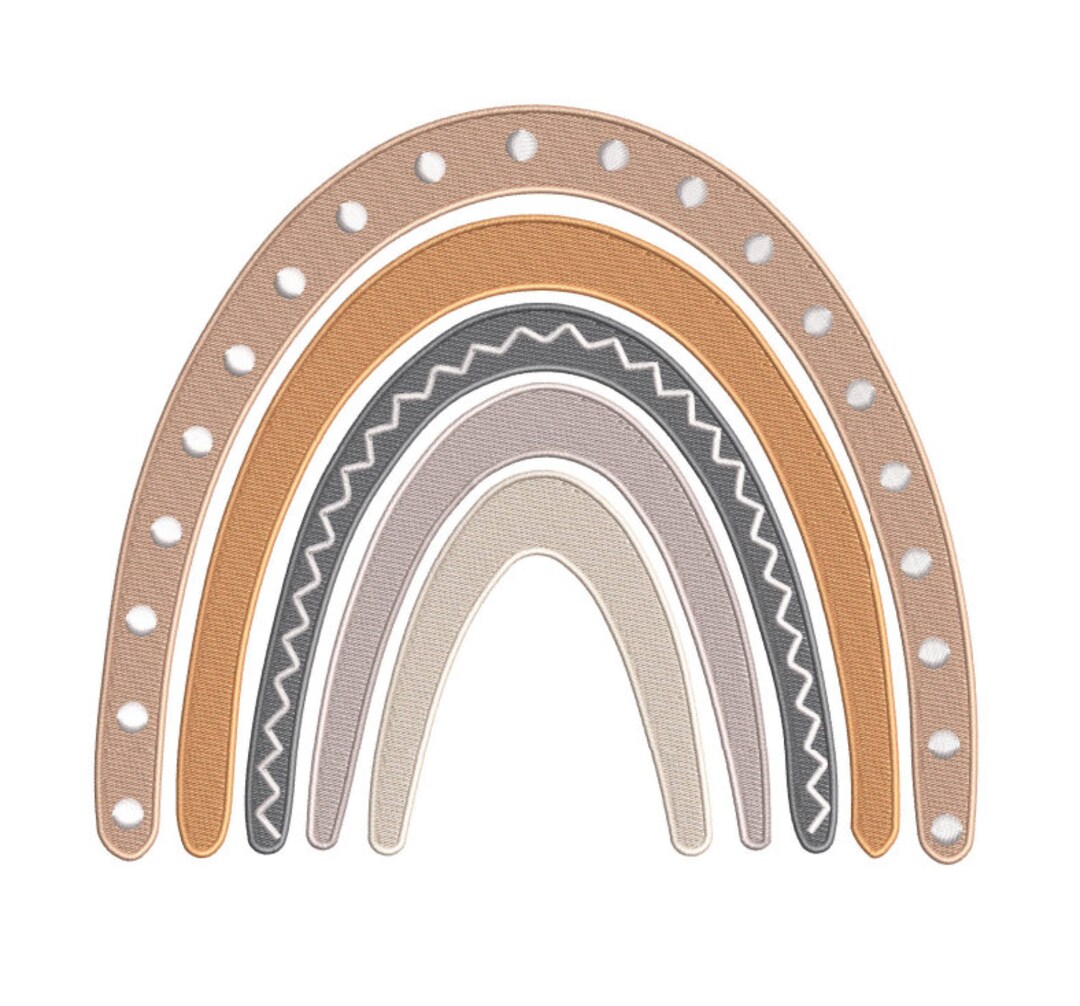 Boho Rainbow Machine Embroidery Design Rainbow Embroidery Files 5 Sizes ...