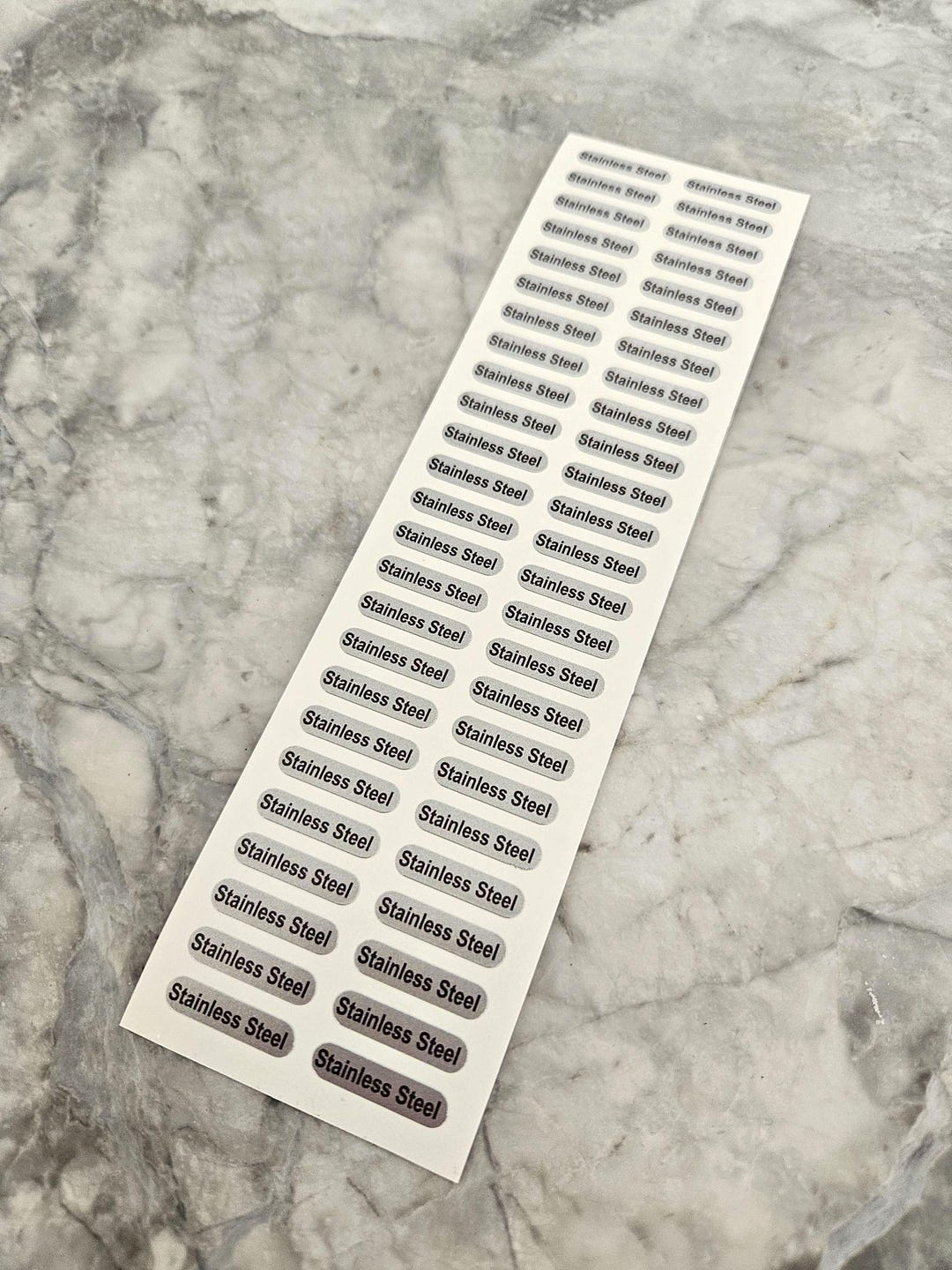 Stainless Steel Stickers Metallic Silver Labels 21mm X 5mm for ...