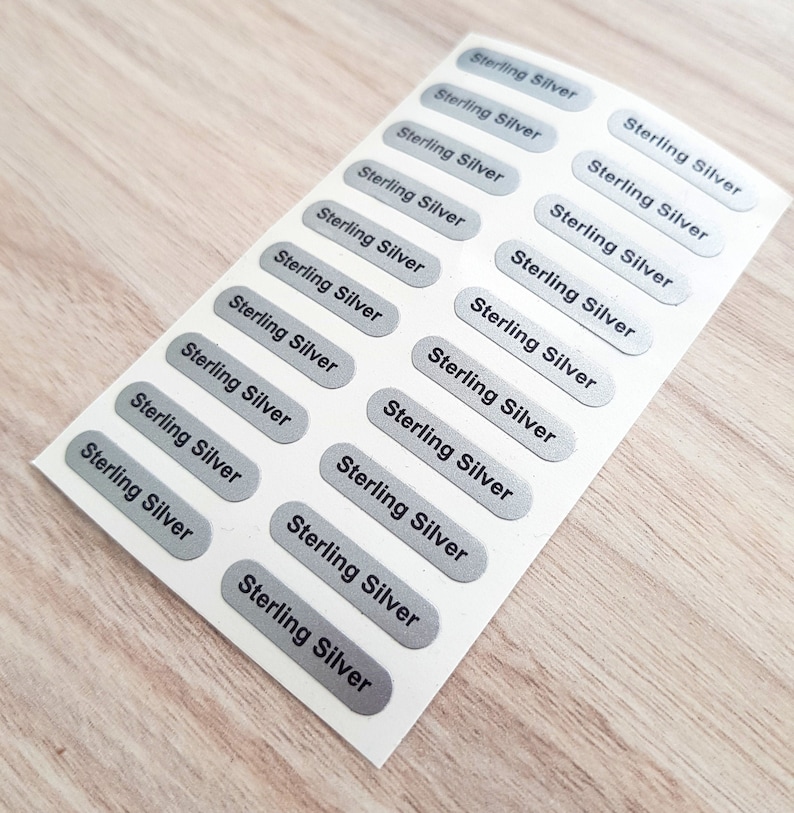 Sterling Silver Stickers Metallic Silver Labels 21mm X 5mm for ...