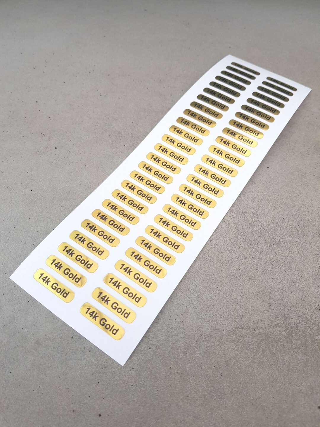 14k Gold Stickers Labels for Jewellery Shiny Yellow Gold Coloured Vinyl ...