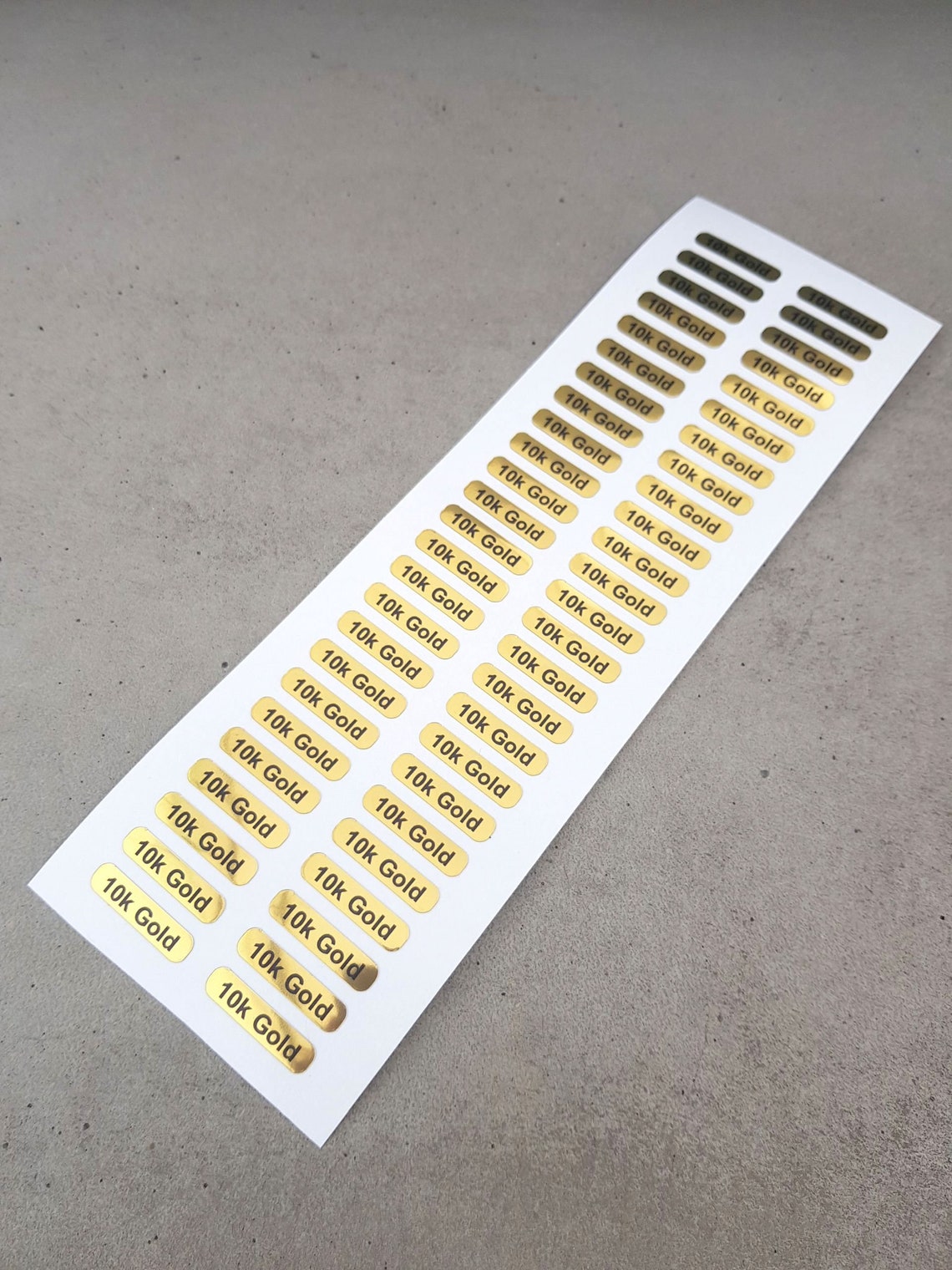 10k Gold Stickers Labels for Jewellery Shiny Yellow Gold Coloured Vinyl ...