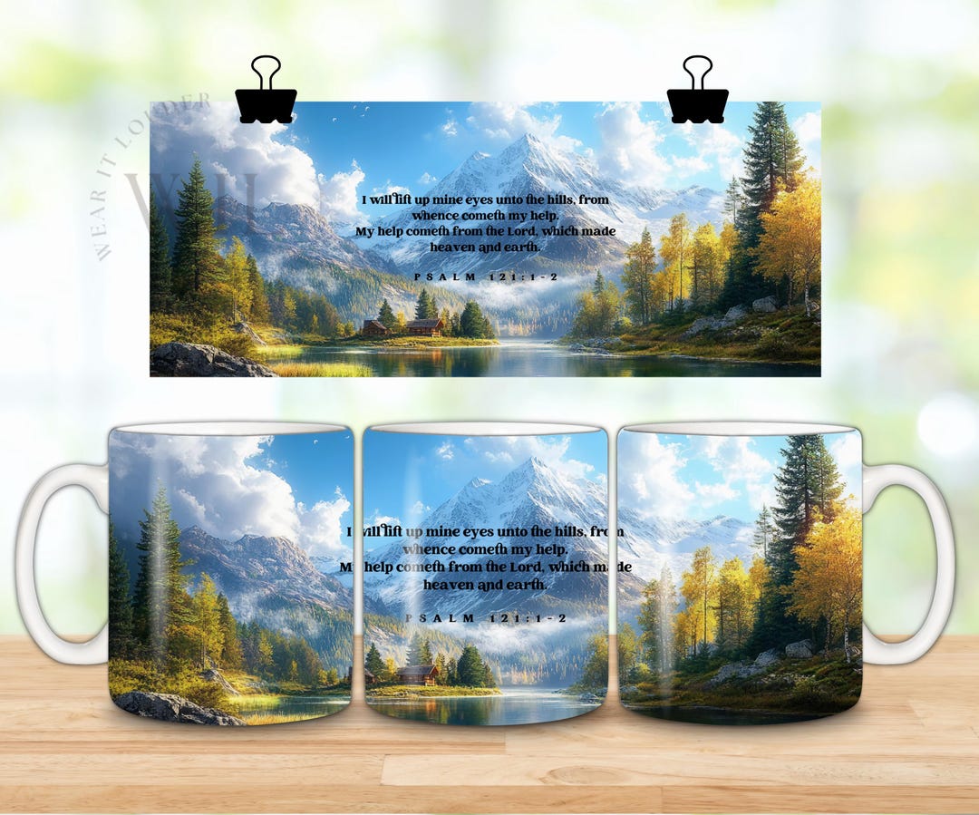 Psalm 121 Mountain Landscape Christian Mug Wrap (digital Download) - Etsy