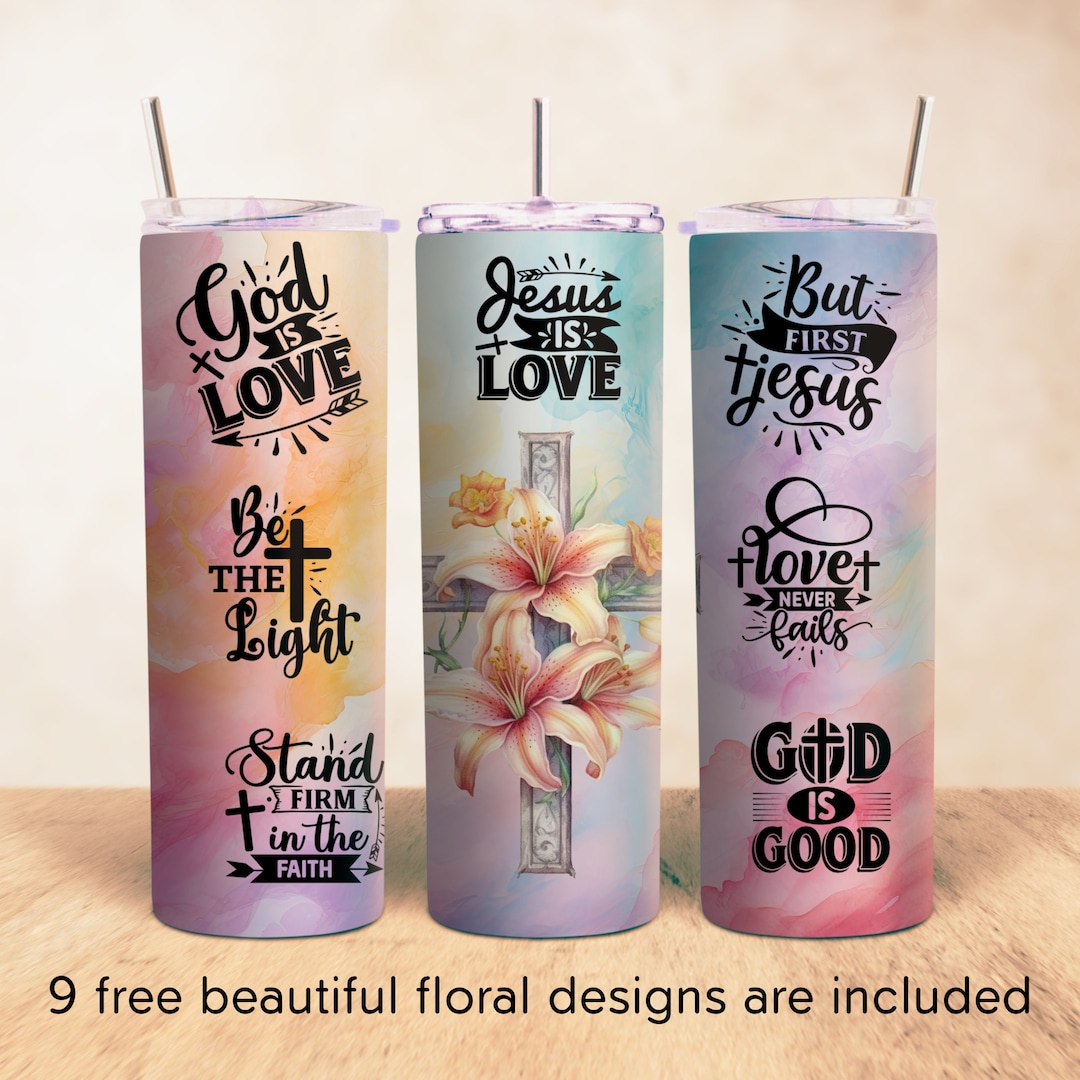 Inspirational Faith Based Tumbler PNG Bible Scripture Verse 20 Oz ...
