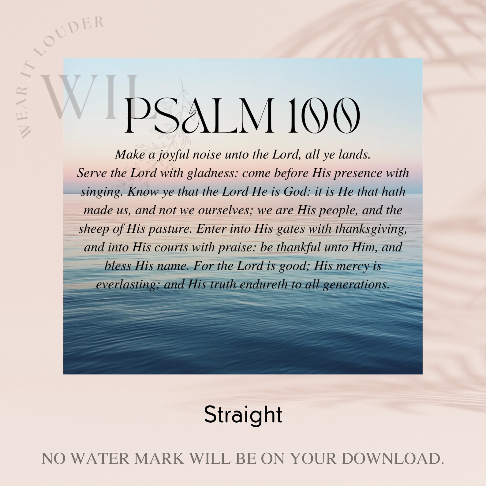 Psalm 100 Tumbler Wrap, Christian Scripture 20oz Skinny Tumbler ...
