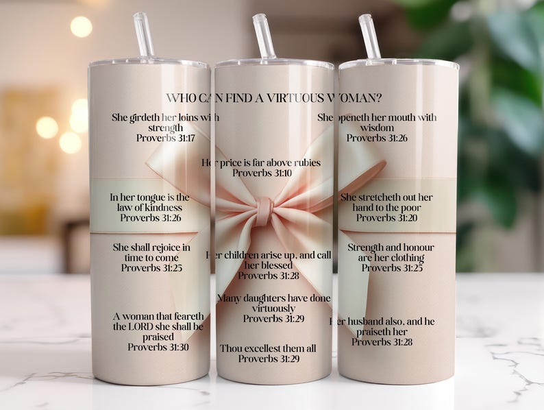 Proverbs 31 Tumbler Wrap, Virtuous Woman Scripture, Christian Gift (PNG ...