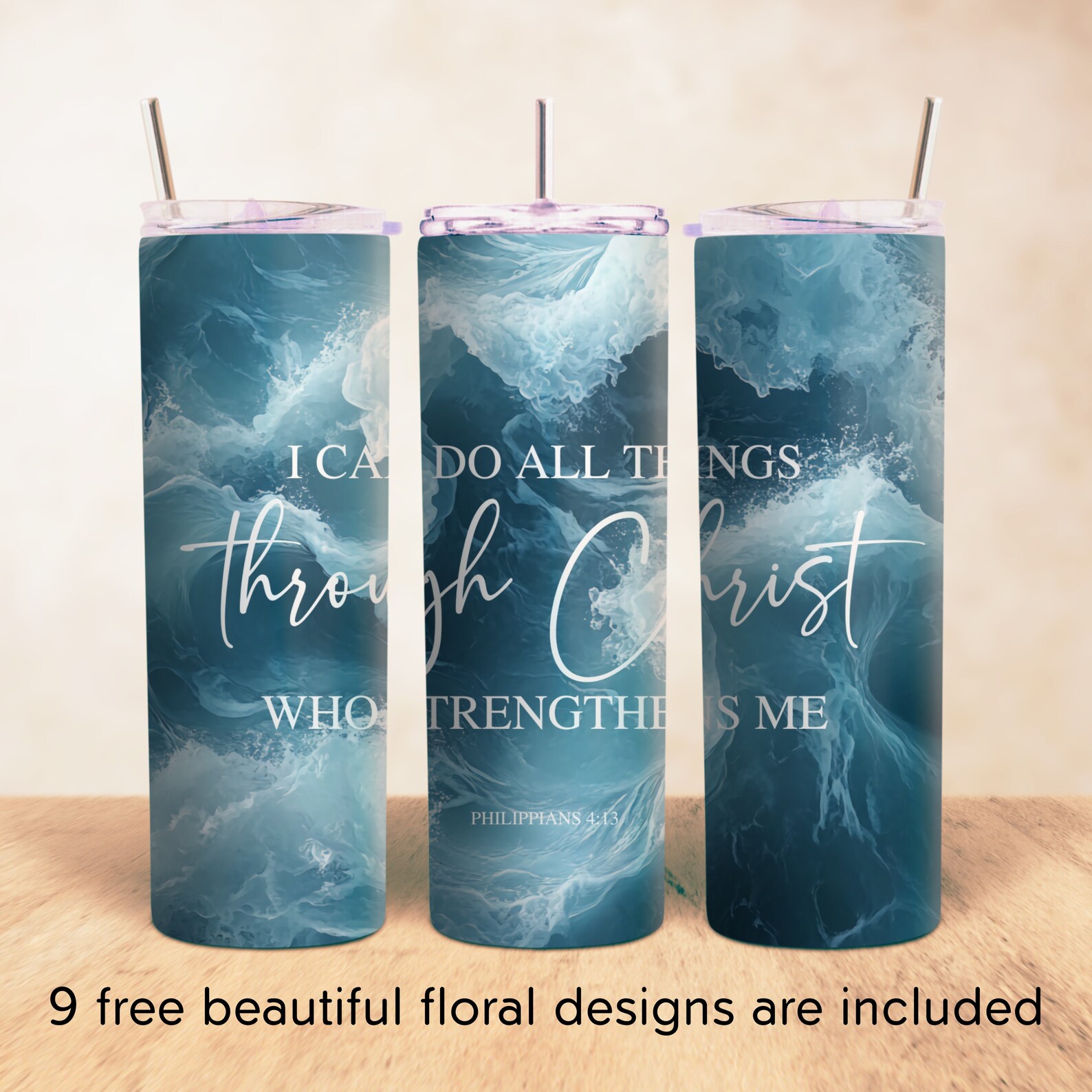 I Can Do All Things Scripture Verse 20oz Skinny Tumbler Sublimation ...