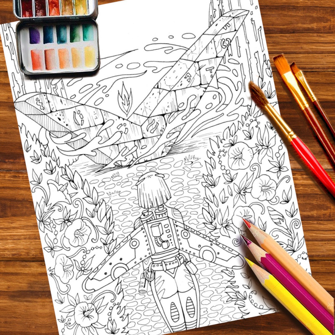 Digital Coloring Page for Adults. tick. Inktober. Instant Digital JPEG ...