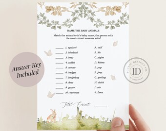 Woodland Baby Shower Game Nursery Rhyme Quiz Game Woodland - Etsy