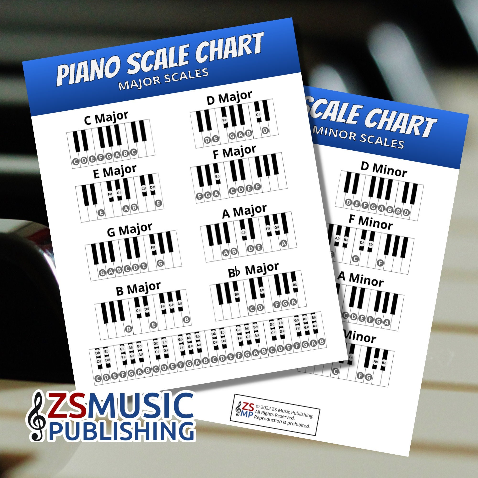 Piano Scales Chart - Etsy