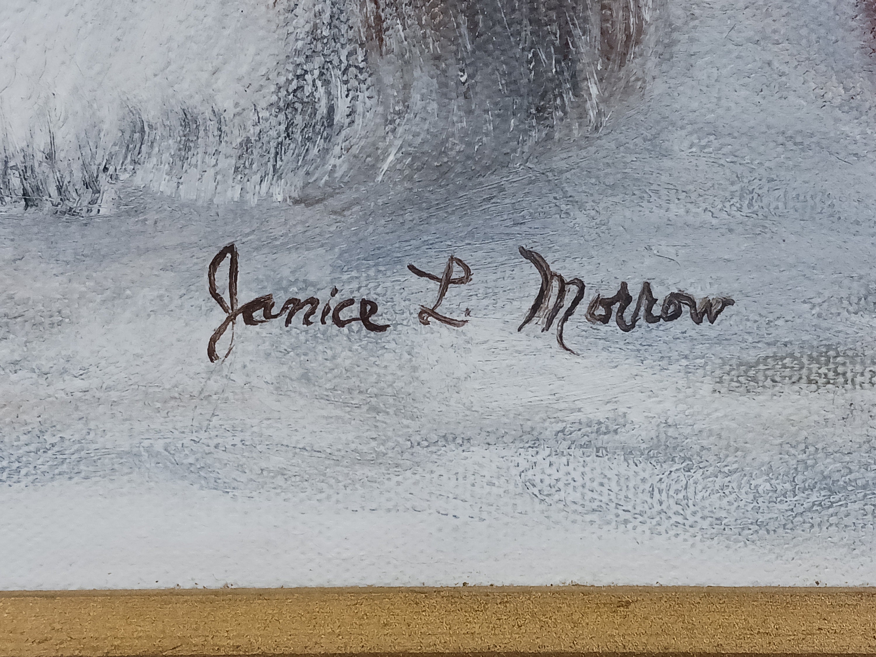 A Cry for Help Artist by Signed Janice L. Morrow Oil Painting on Canvas ...