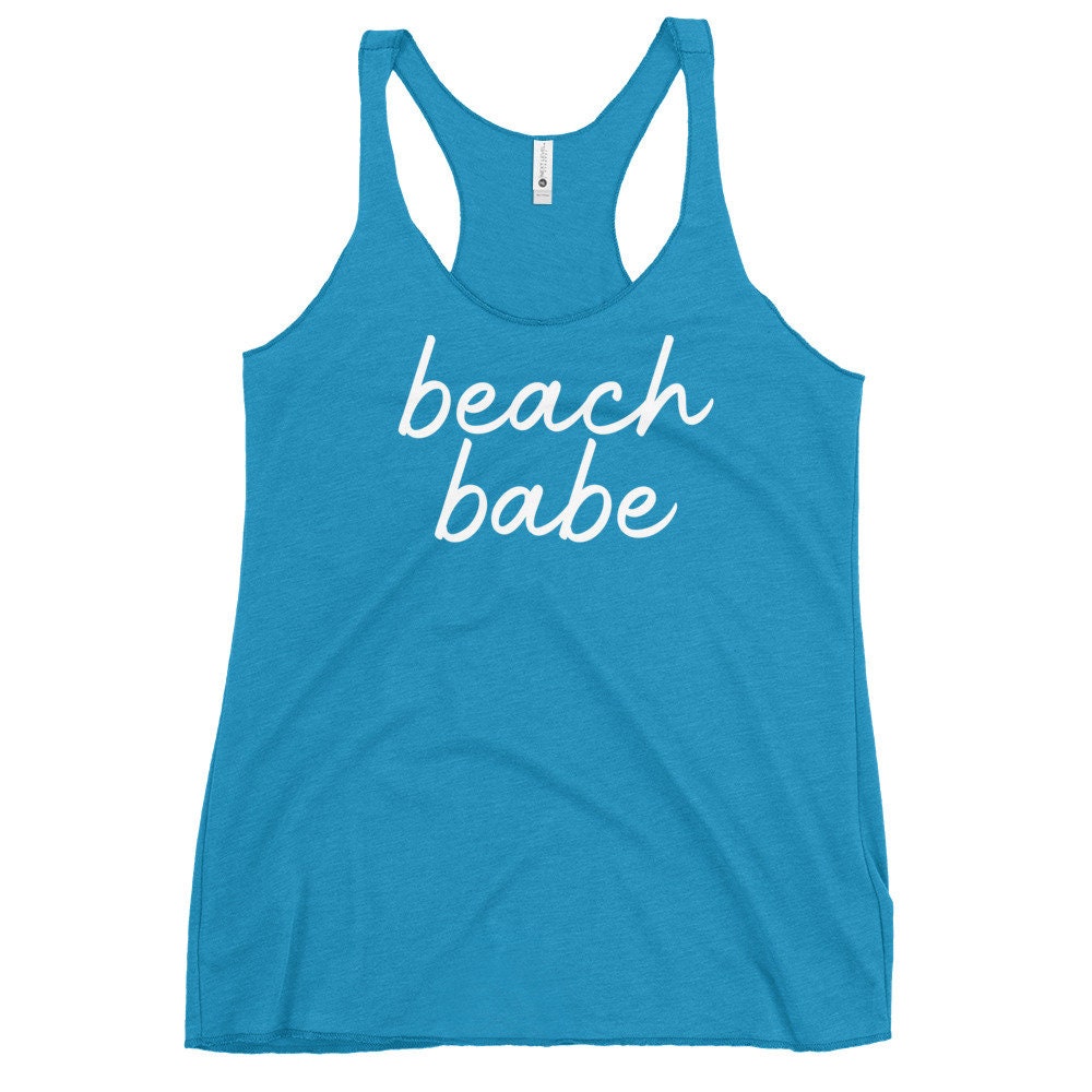 Beach Babe Tank, Cute Beach Lover Tanks, Beach Vacation Graphic Tees ...