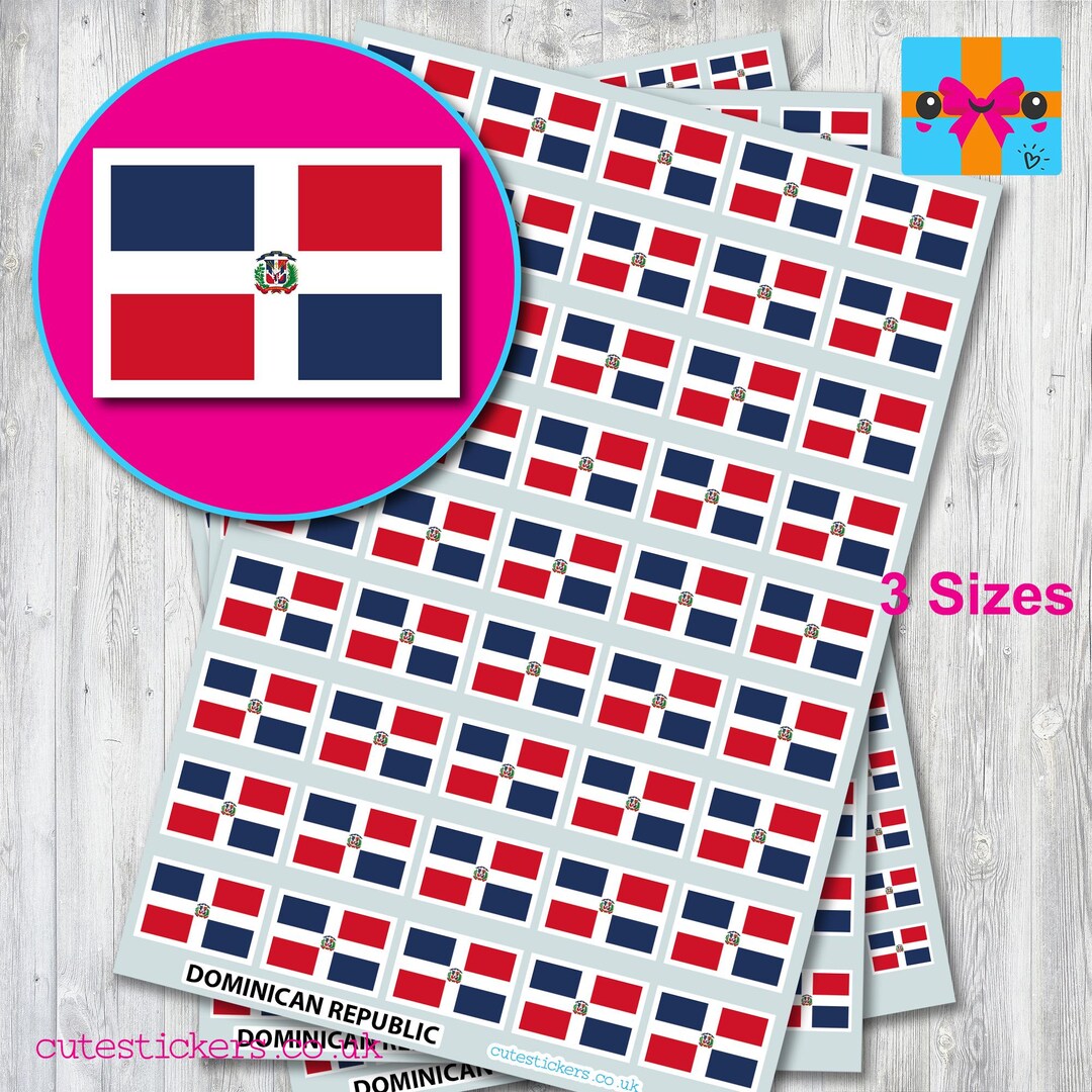 Dominican Republic Flag Stickers / Small Flag Stickers / 3 Sizes: 10mm ...