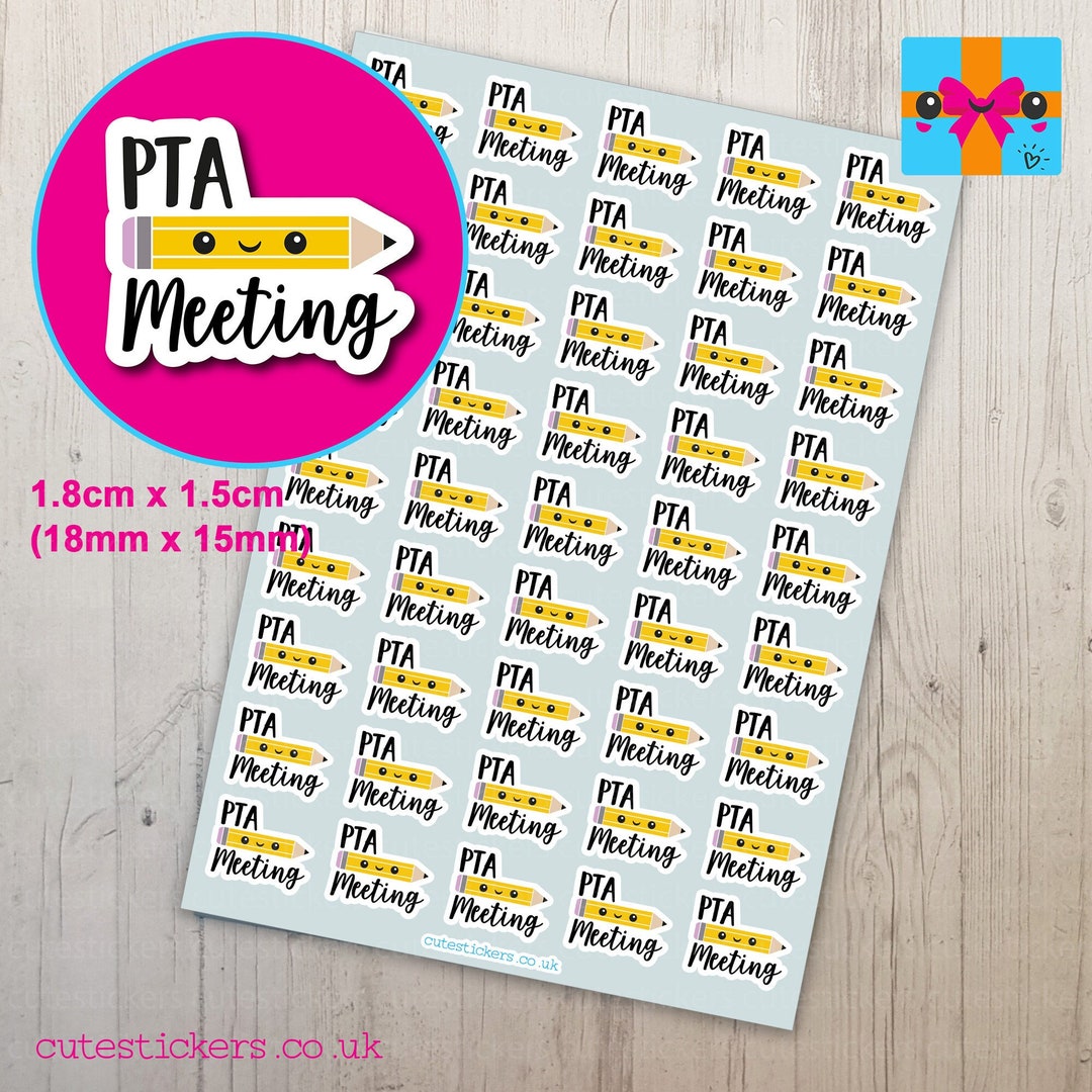 PTA Meeting Planner Stickers / Parent Teachers Association Reminder ...