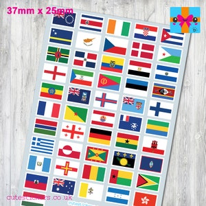 254 Flags of the World Stickers / Country Flag Stickers / 3 Sizes ...