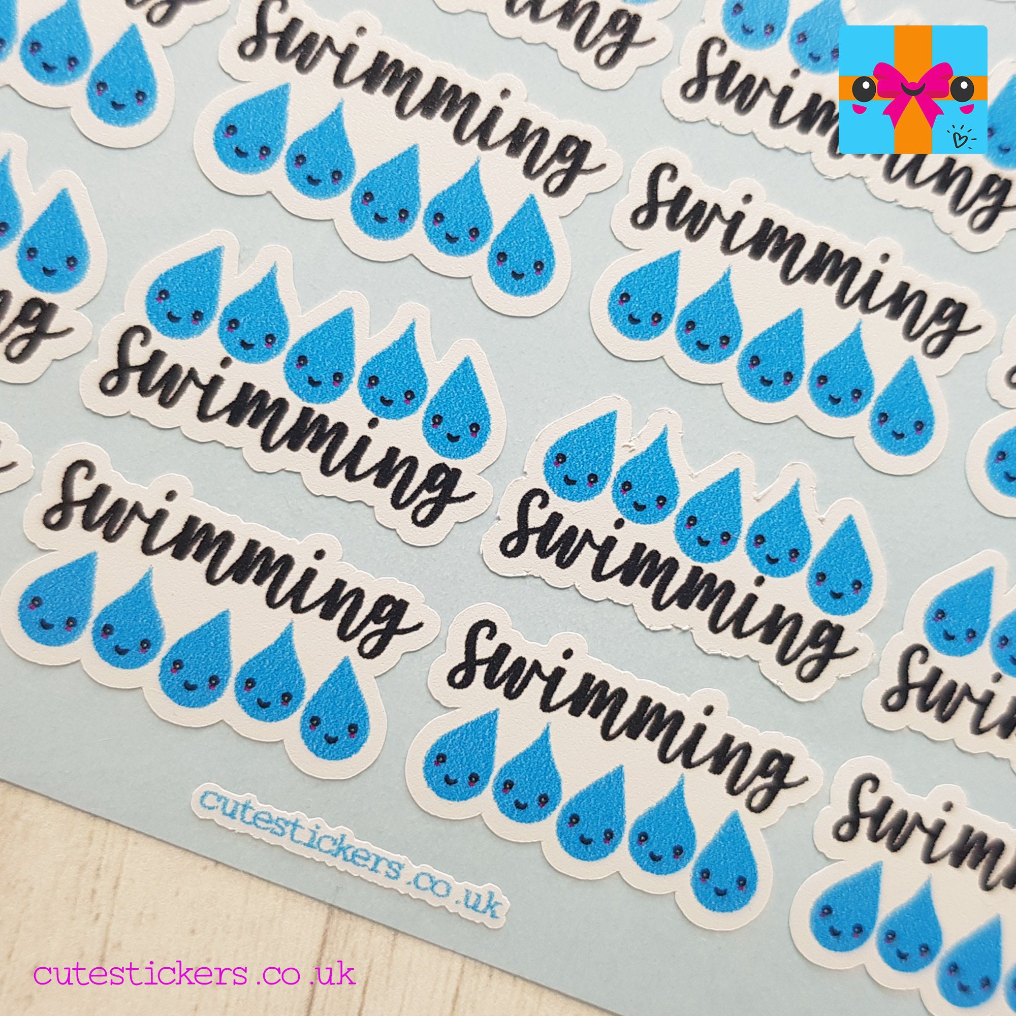 40 Swimming Planner Stickers / Cute Swimming Lesson Stickers / Swim ...