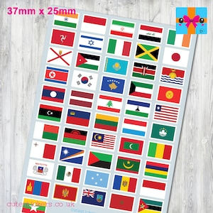 254 Flags of the World Stickers / Country Flag Stickers / 3 Sizes ...