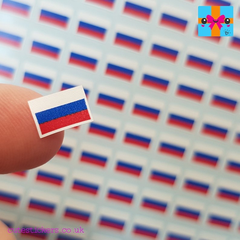 Russia Russian Flag Stickers / Small Flag Stickers / 10mm X 7mm, 15mm X ...
