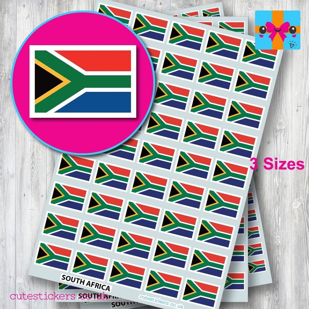 South Africa Flag Stickers / South African Flag Stickers / 3 Sizes 10mm ...