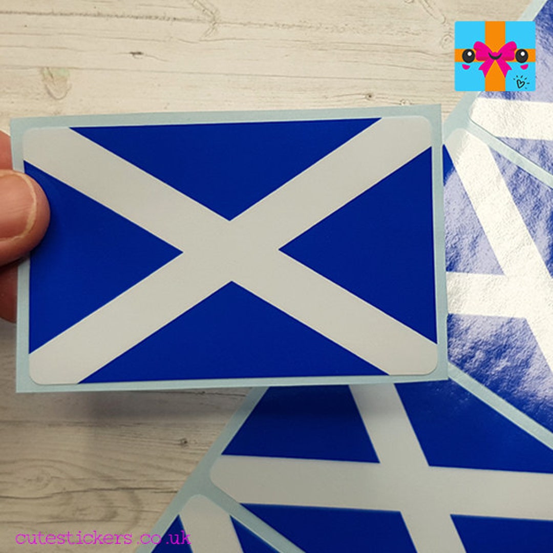 Saltire Scottish Flag Stickers / Gloss or Matt / Waterproof / 86 X 54 ...