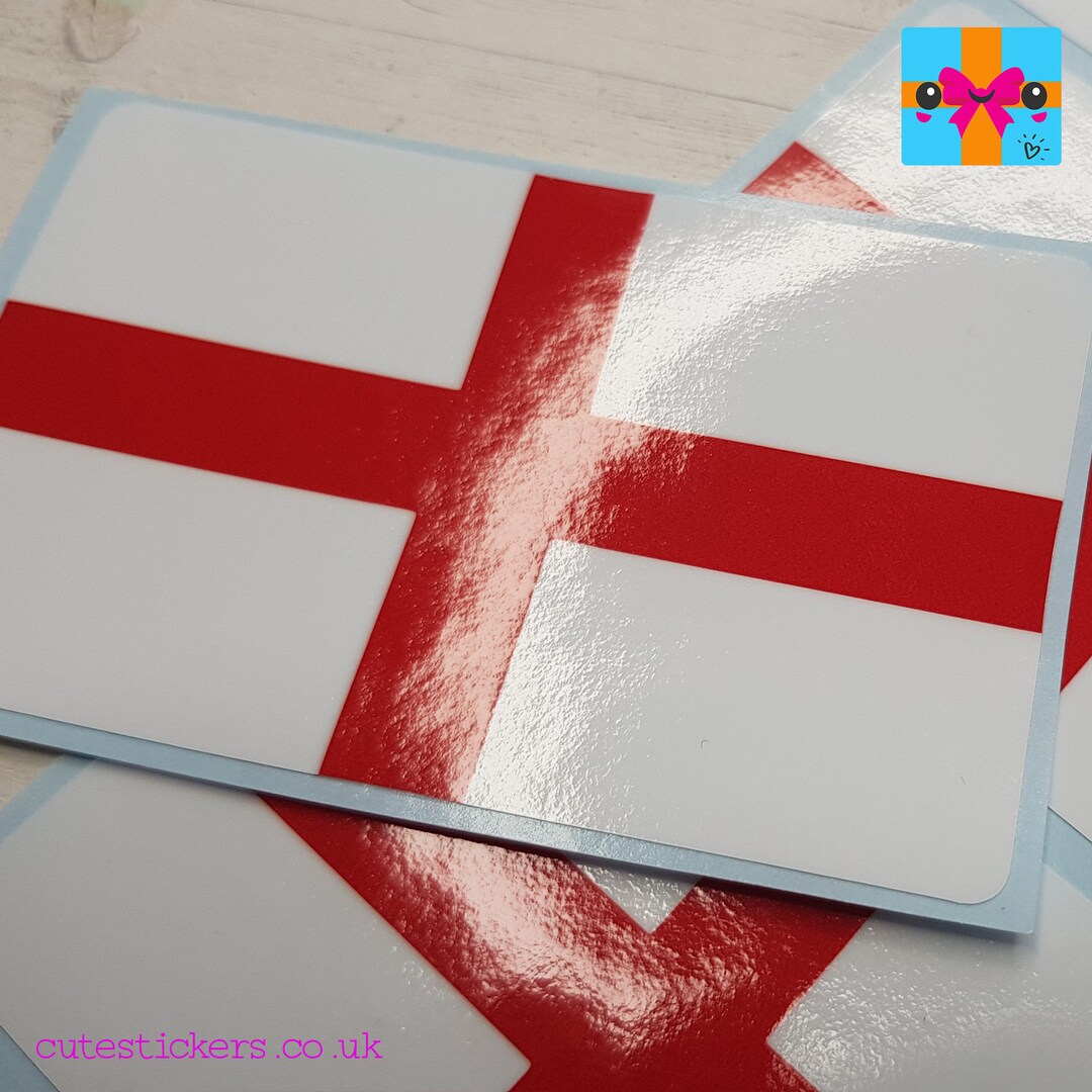 England Flag Sticker / St Georges Cross / Gloss or Matt / Waterproof ...