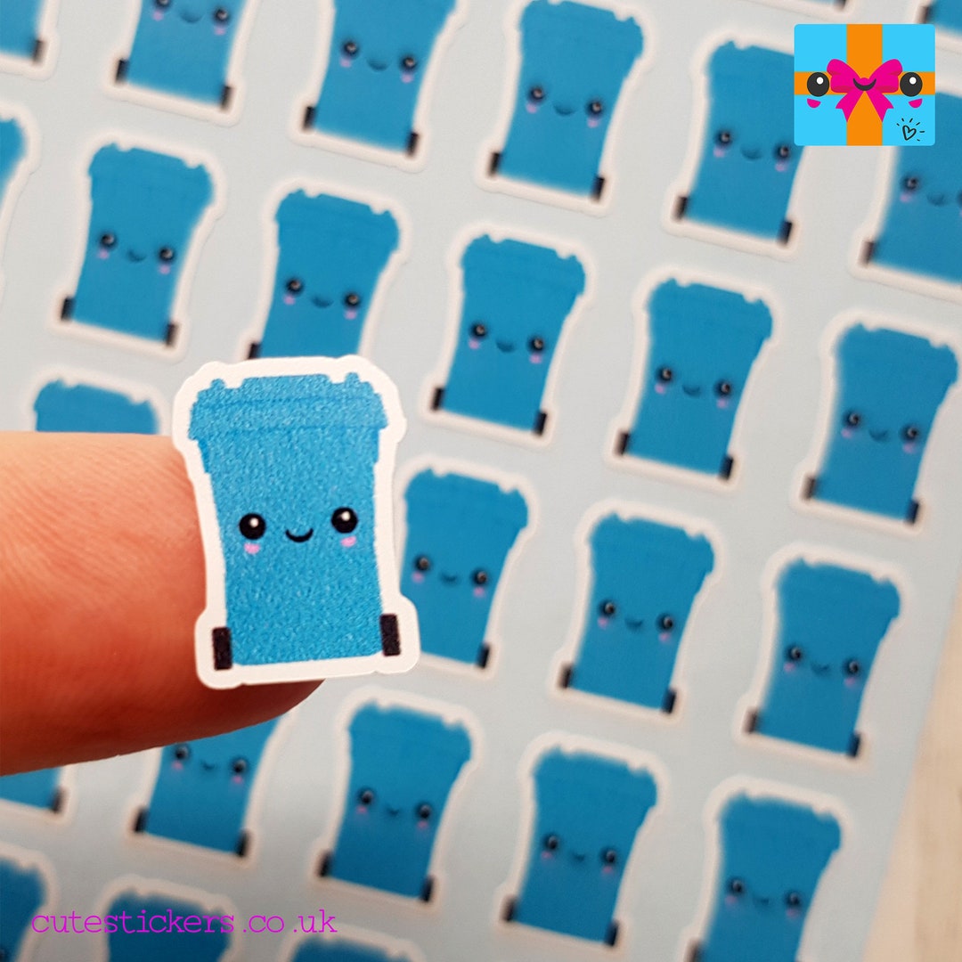 Blue Bin Planner Stickers / Wheelie Bin Stickers / Blue Bins / 42 Matte ...