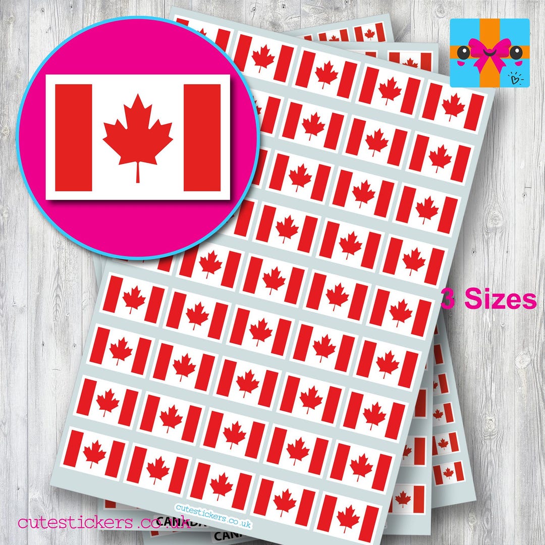 Canada Canadian Flag Stickers / 3 Sizes: 10mm X 7mm, 15mm X 10mm, 20mm ...